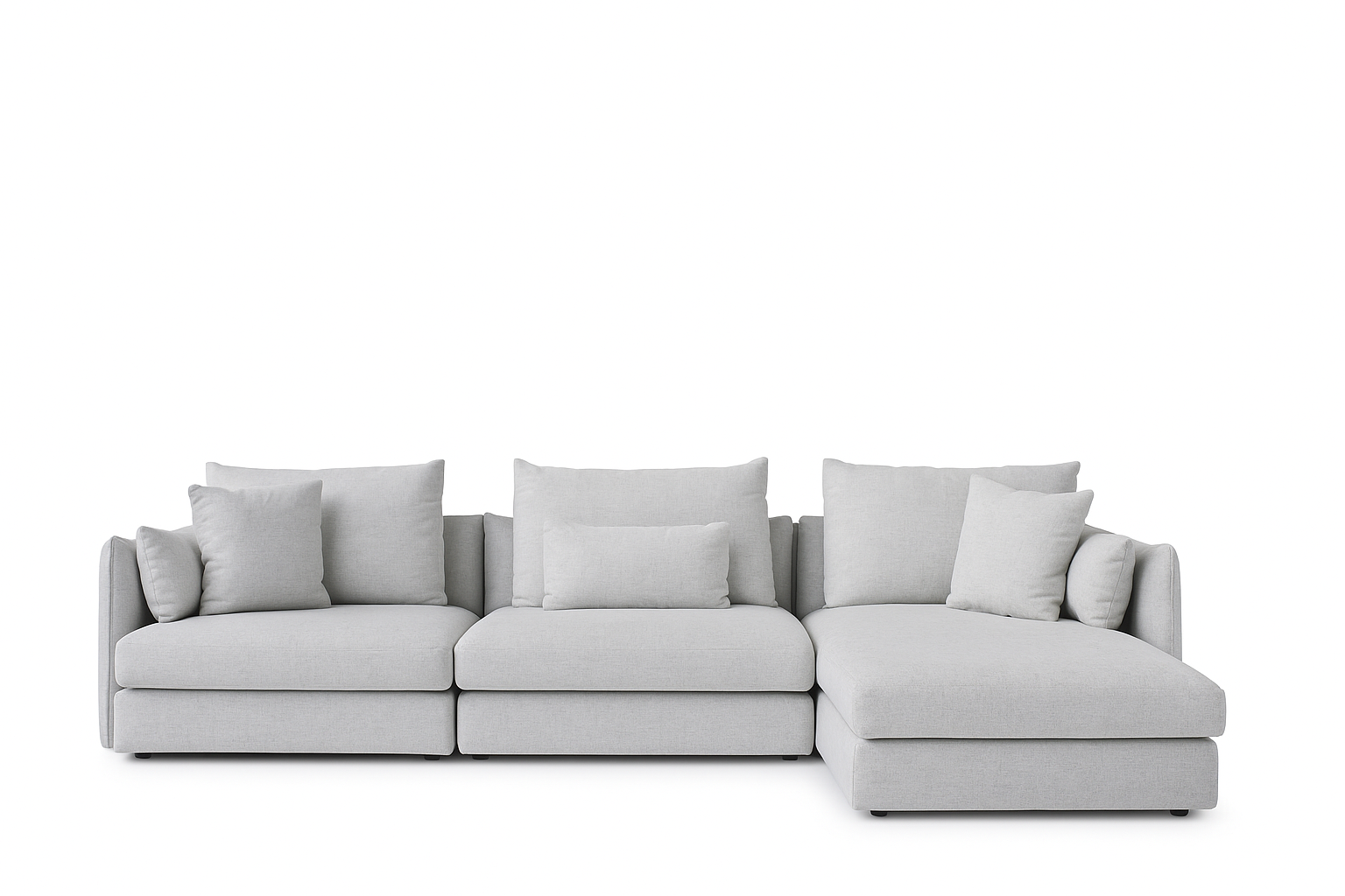 Paulo 3 Seat L Shape Right Sofa, Beige – Indigo Living AE